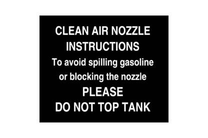 "Clean Air Nozzle Instructions" w/Graphic - Decal