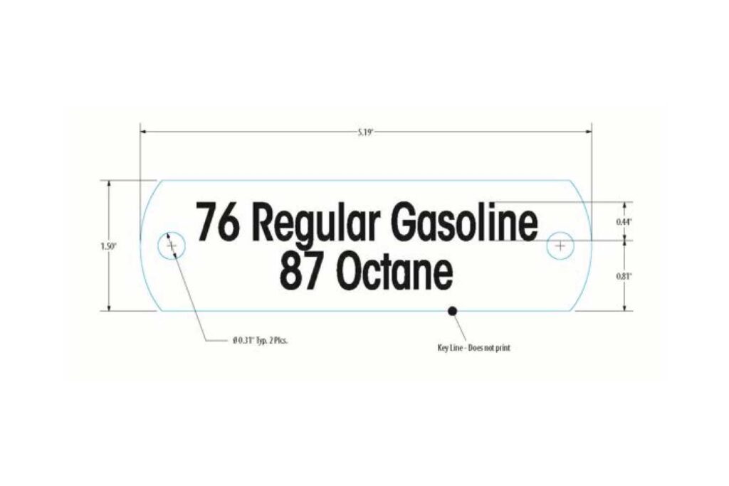 76 Regular - 87 Octane - Tank Tag