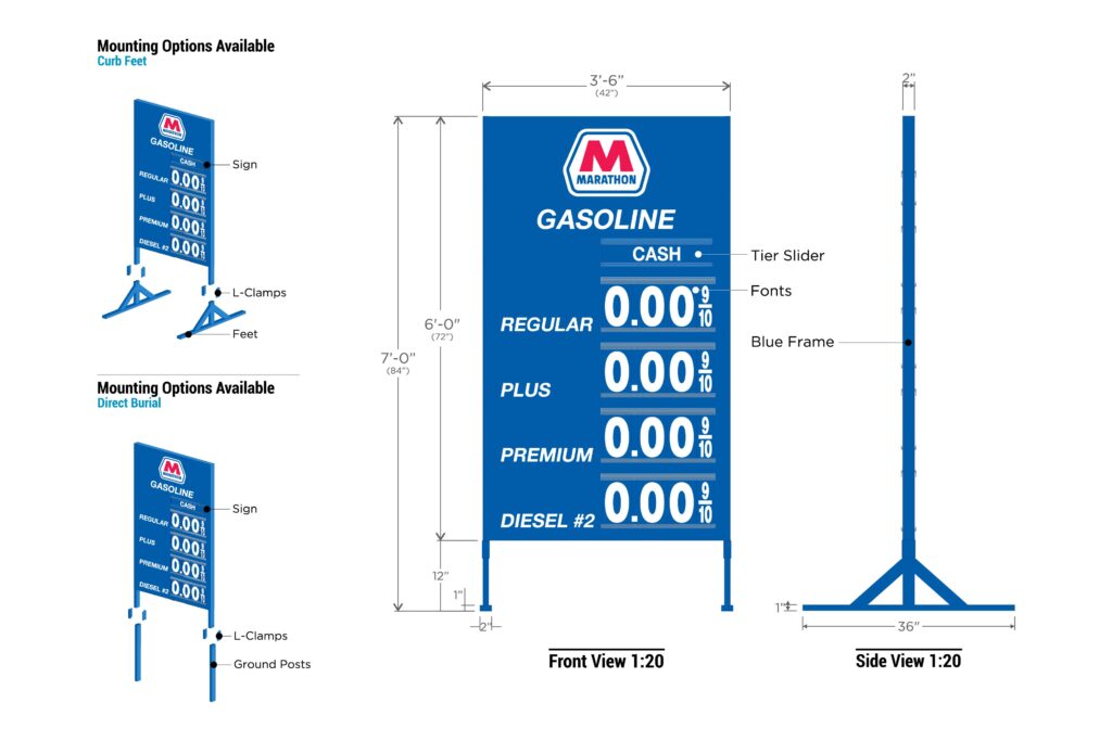 8P Metal Price Sign Kit w/ Fonts