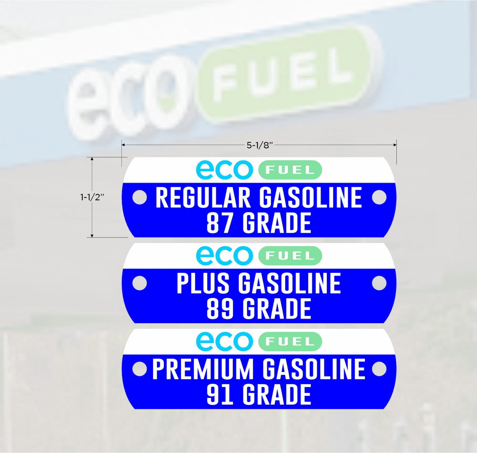Eco Fuel | Tank Tags | Regular, Plus, Premium